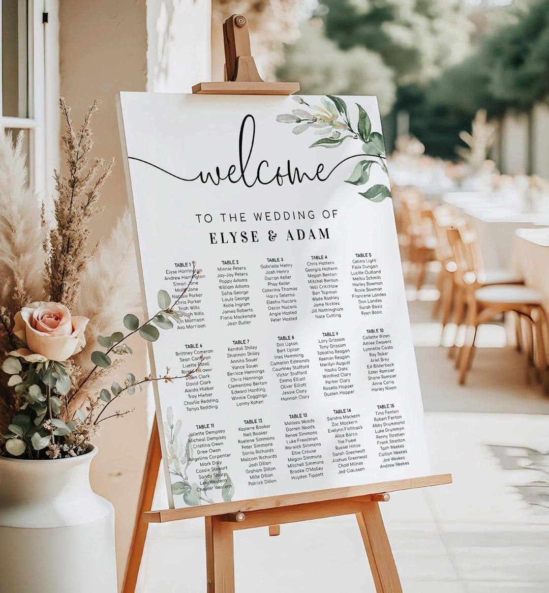 Plano de mesas de boda imprimible, plantilla editable de plano de ...