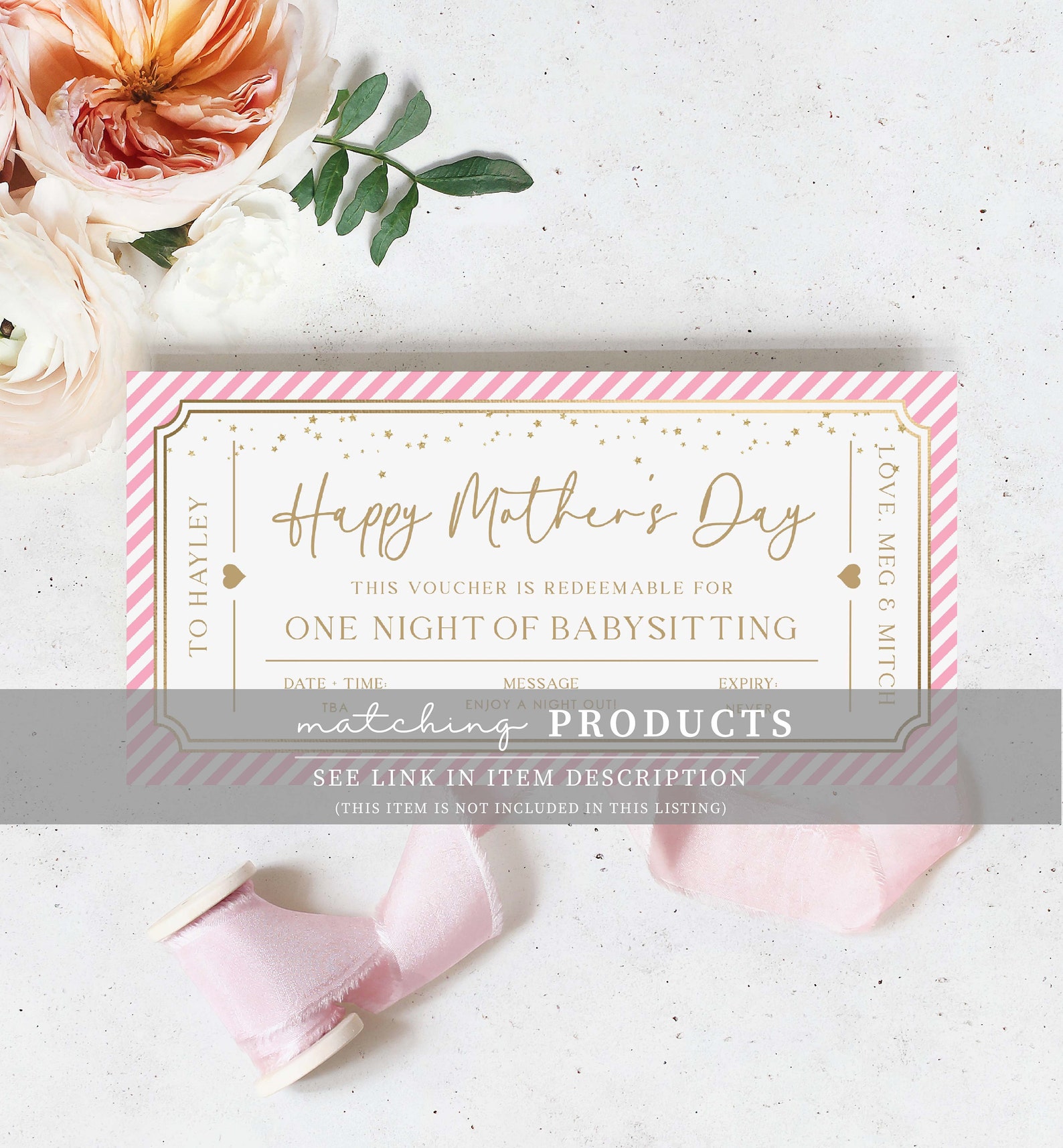 Custom Mother's Day Gift Voucher Template, Printable Mother's Day ...