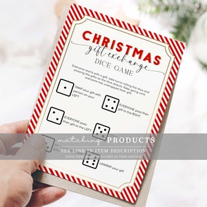 Printable Christmas Gift Exchange Game Cards, Secret Santa Gift ...