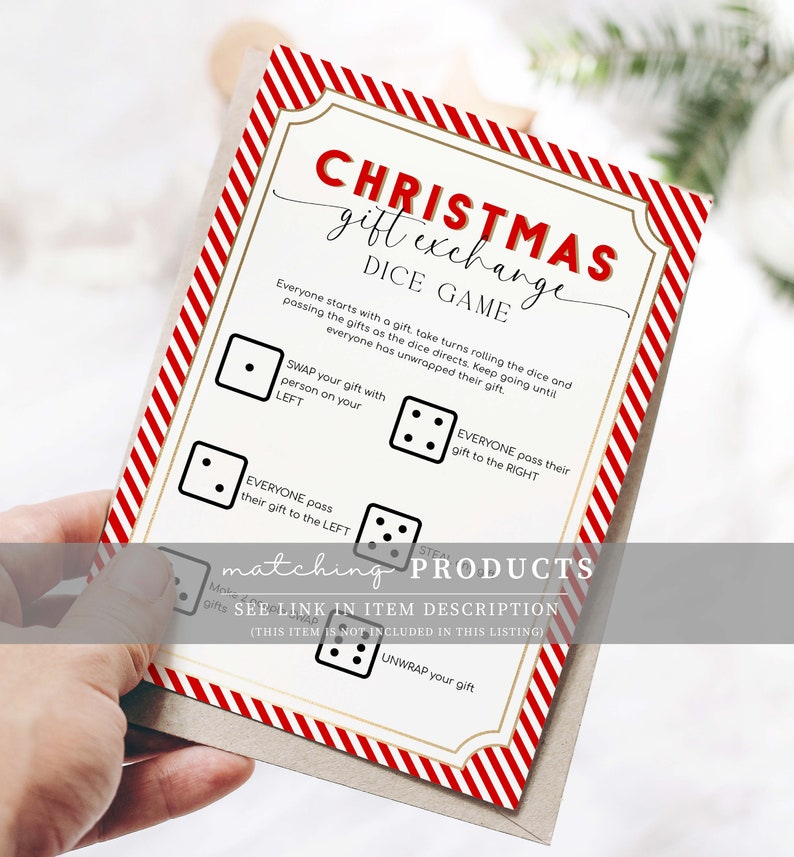 Printable Christmas Gift Exchange Game Cards, Secret Santa (digital ...