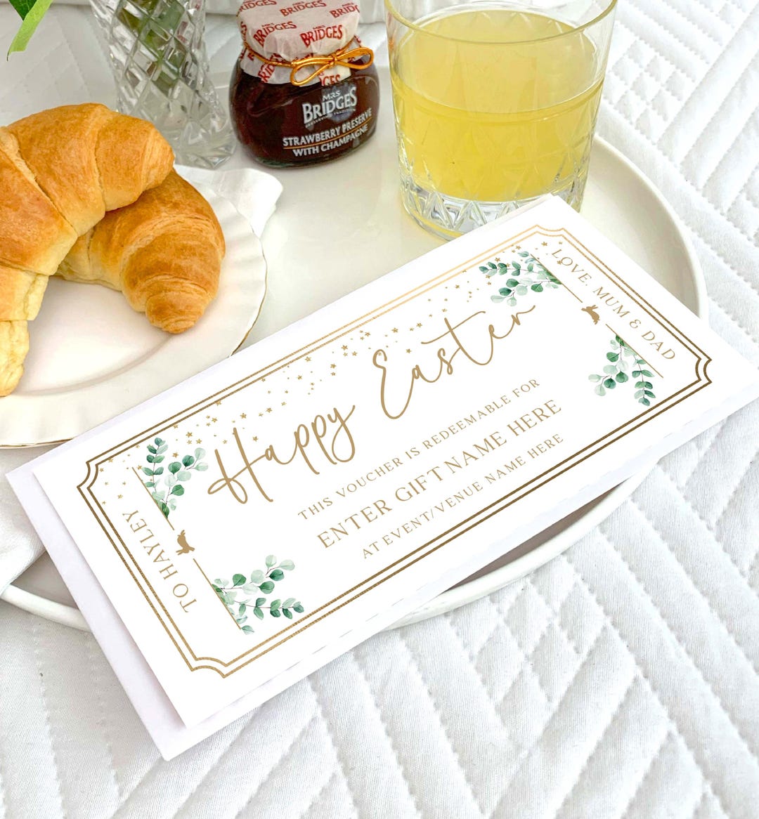 Easter Gift Voucher Template, Fully Custom Printable Gift Certificate ...