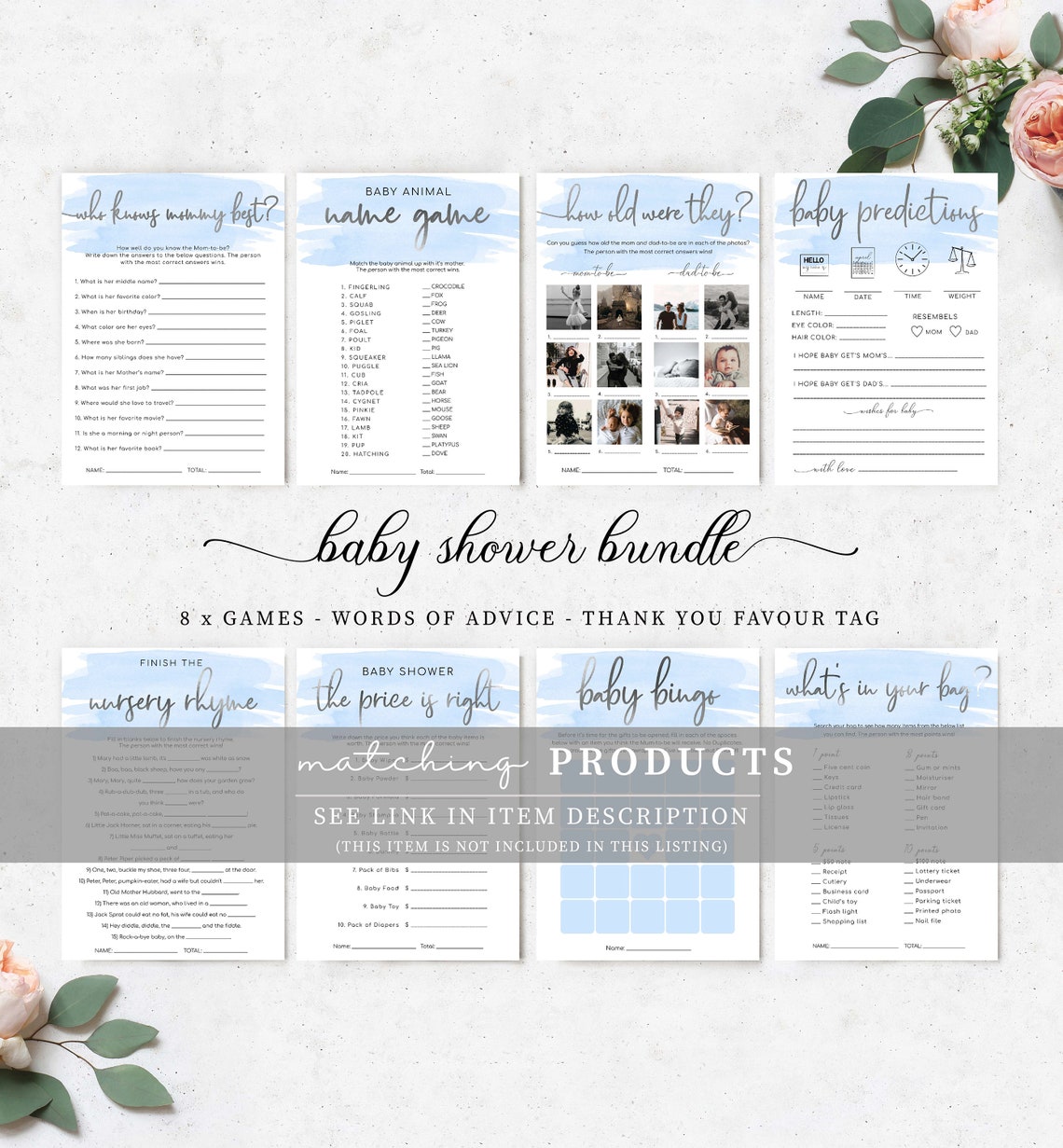 Cast Your Vote Baby Name Voting Poster Template, Blue Watercolour Guess ...