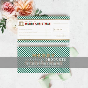 Santa Bank Christmas Cheque, Fake Bank Cheque Gift Voucher, Custom ...
