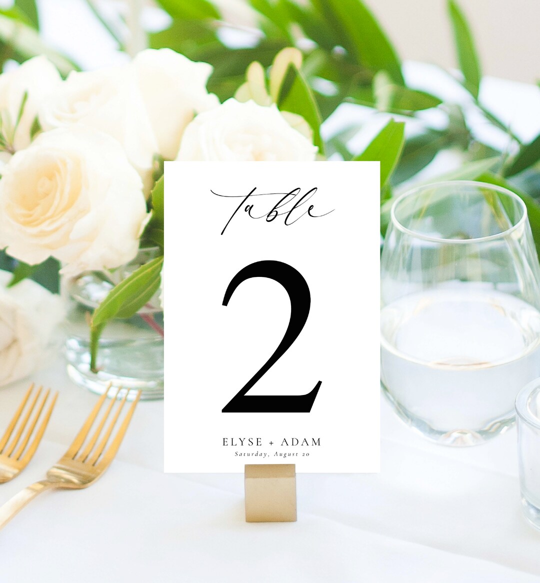 Printable Table Numbers, 4x6 & 5 X 7 Table Numbers, Modern Minimal ...