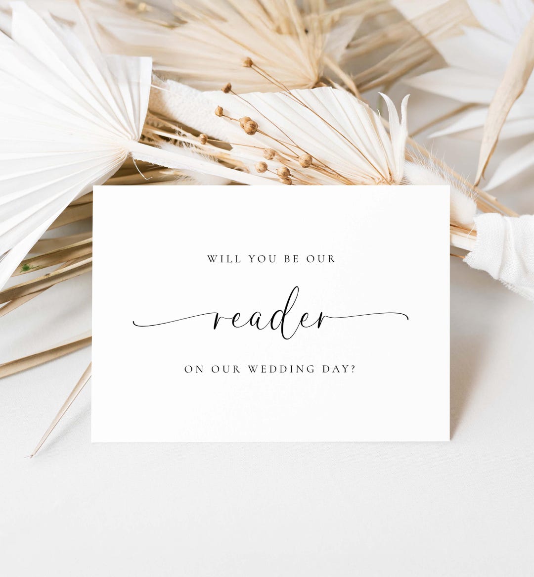 Will You Be Our Reader Card: Minimalist Wedding Proposal (printable ...