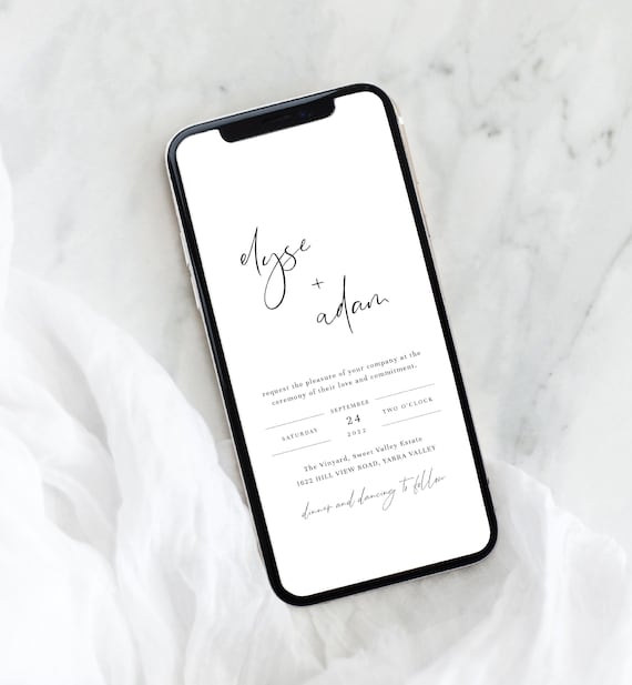 Digital Wedding Smartphone Invitation Text Message Modern | Etsy