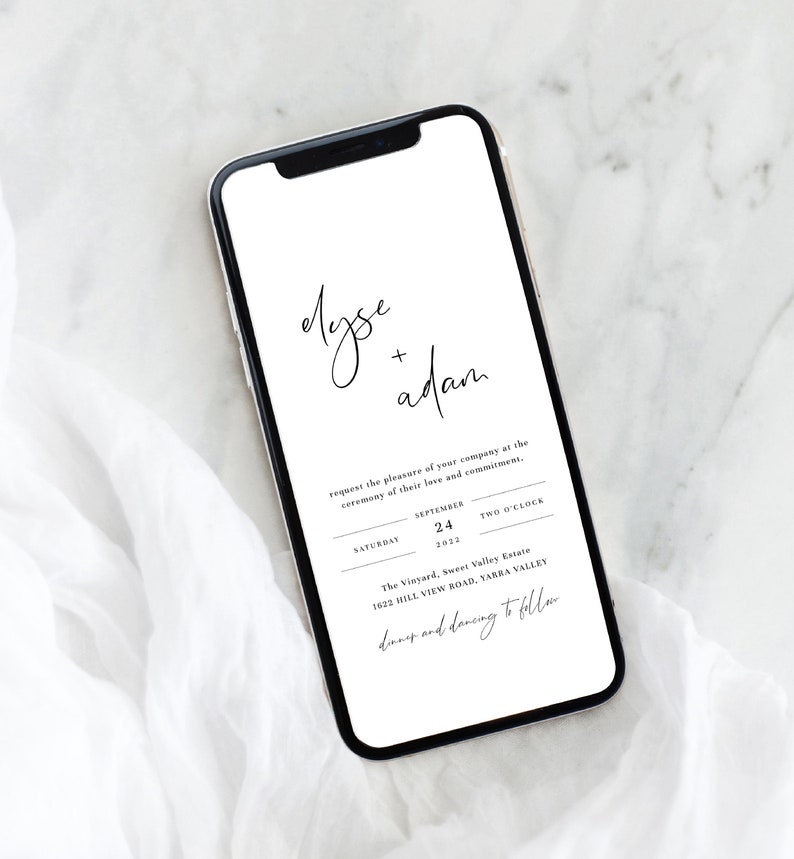 Digital Wedding Smartphone Invitation Text Message Modern | Etsy