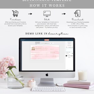 Modèle de chèque d'anniversaire, faux chèque bancaire, chèque-cadeau à ...