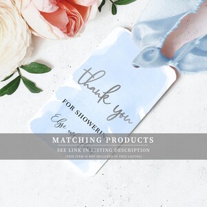 Editable Water Bottle Labels - Blue Watercolour - Printable ...