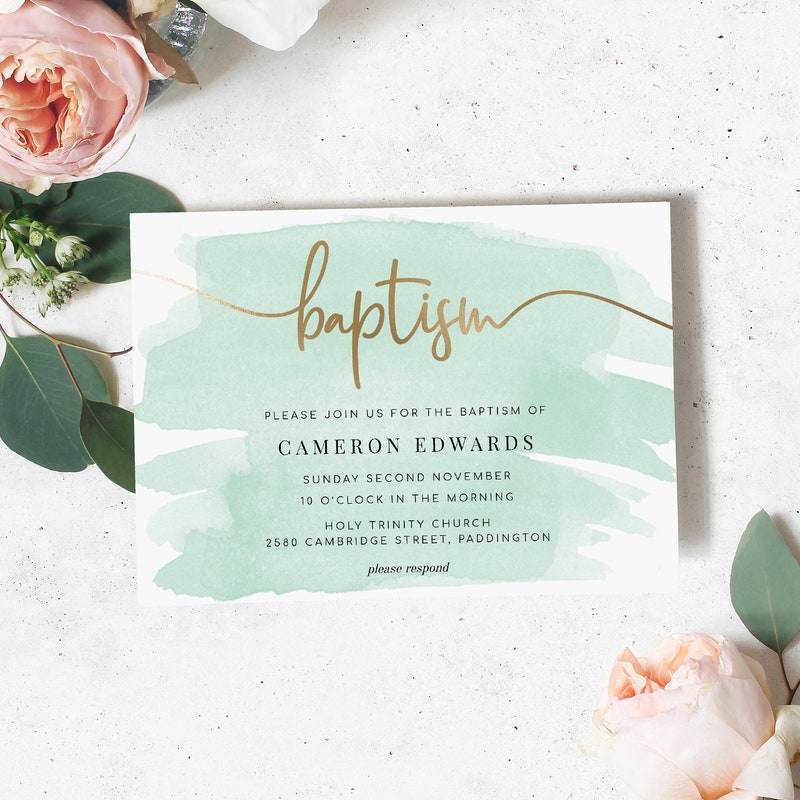 Mint Invitation - Etsy