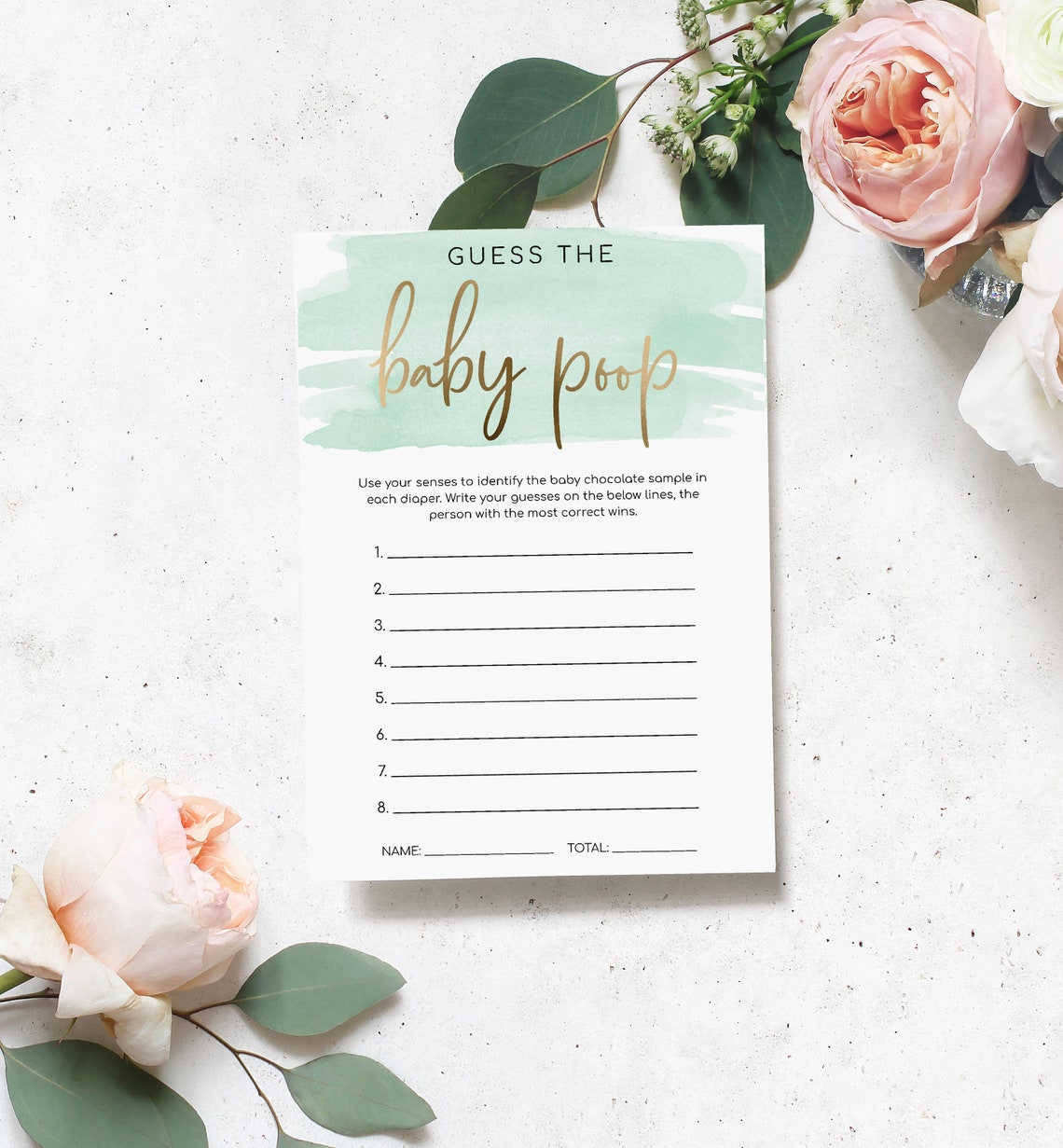 Guess the Baby Poop Game Couples Shower Gender Neutral | Etsy