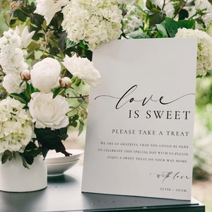 Printable Love is Sweet Favors Sign, Minimalist Wedding Favors Table ...