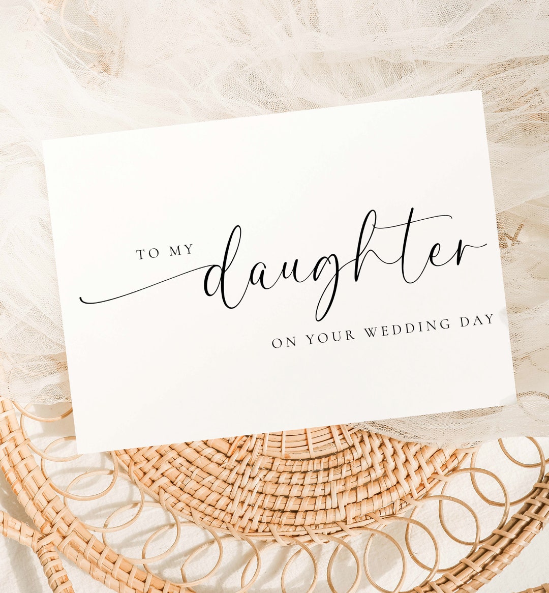 To My Daughter on Your Wedding Day Card Template, Modern Minimalist ...