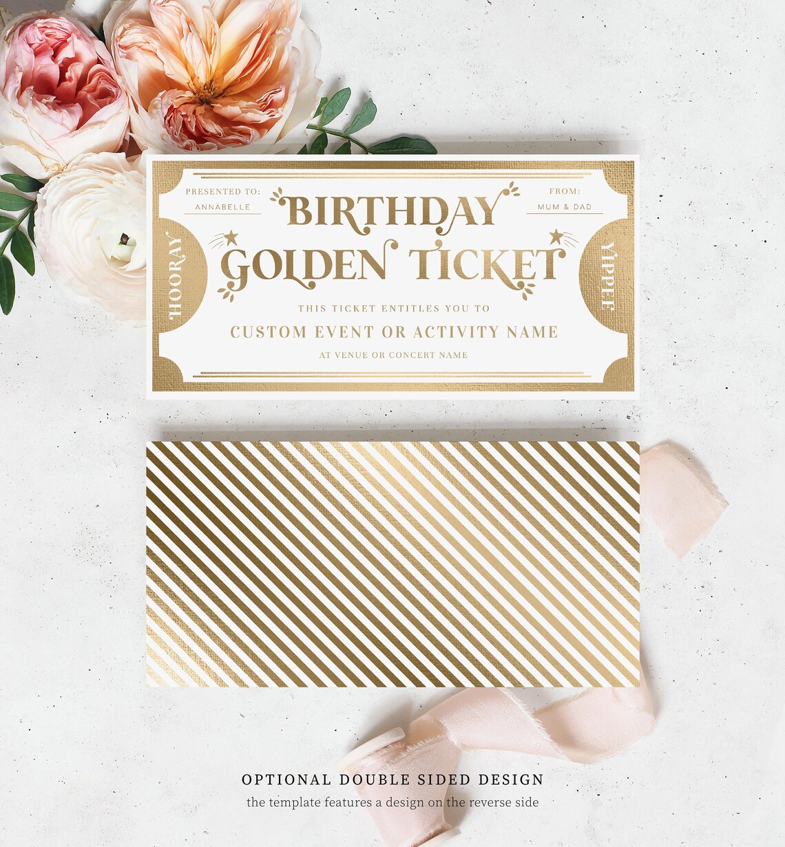 Custom Birthday Golden Ticket Voucher (printable Template) Margo - Etsy
