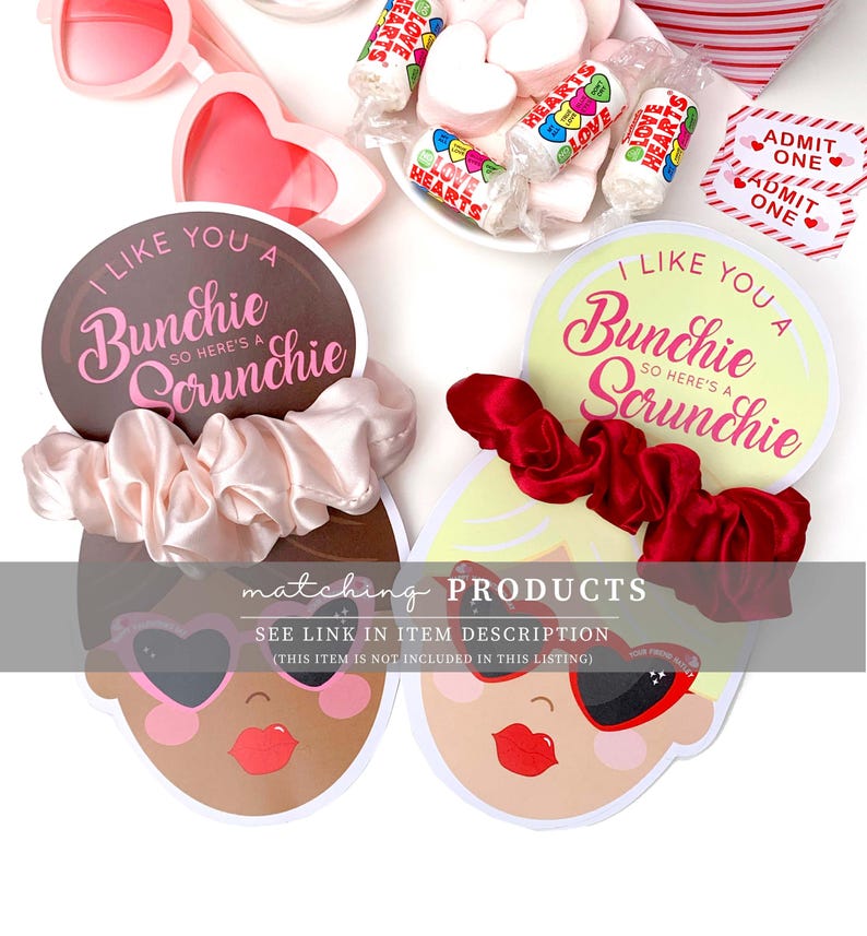 Printable Valentine's Day Scrunchie Tag Template, Ballerina Valentine's ...