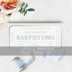 Printable Babysitting Gift Voucher, Birthday Childminding Gift ...