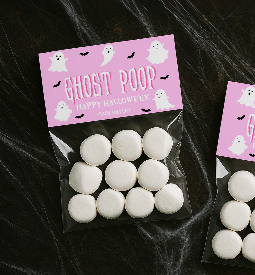 Ghost Poop Halloween Treat Bag Topper: Printable Favor Tags (DIY ...