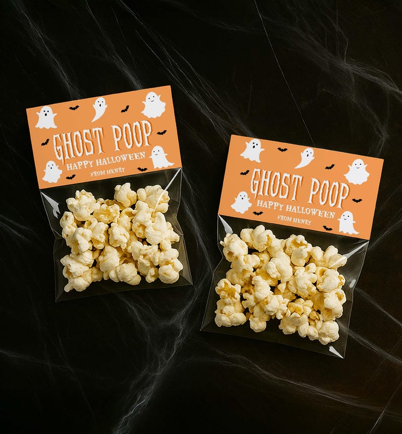 Ghost Poop Halloween Treat Bag Topper: Printable Favor Tags (DIY ...