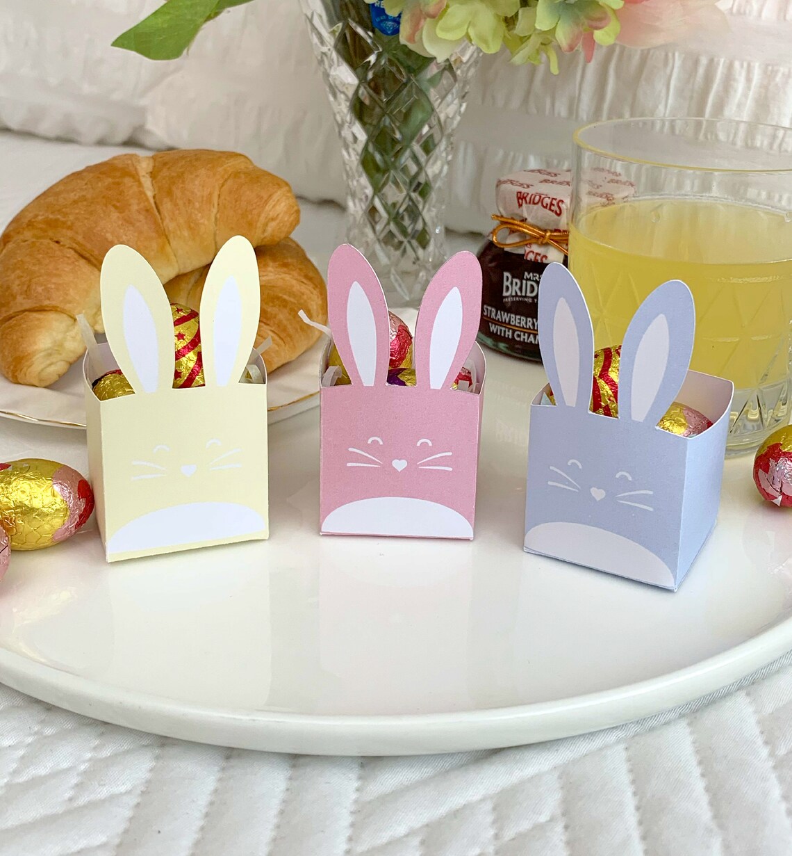 Printable Easter Bunny Treat Box Template, Editable Easter Egg Gift Box ...