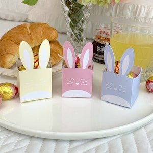 Printable Easter Bunny Treat Box Template, Editable Easter Egg Gift Box ...