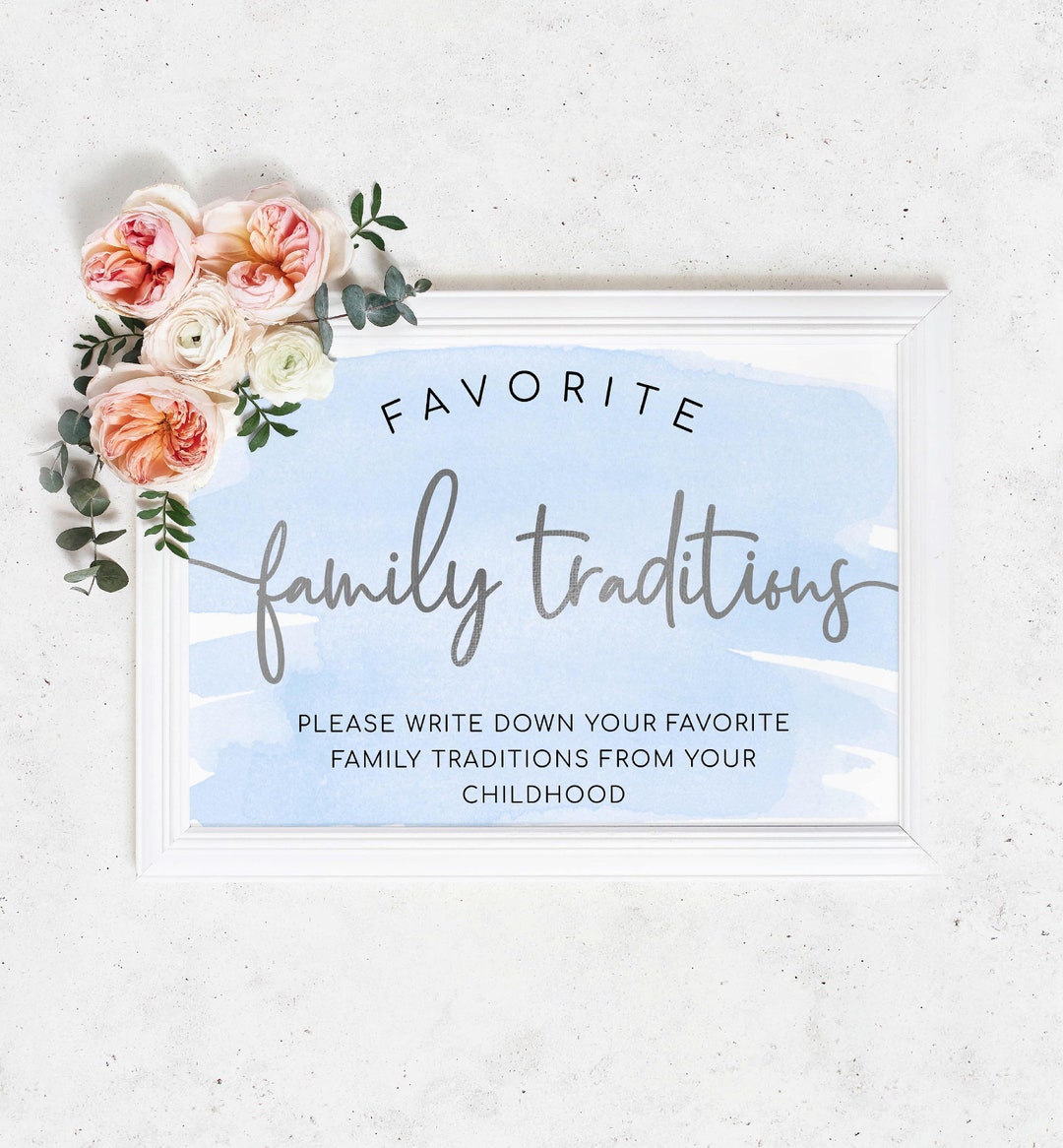 Favorite Family Tradition Sign and Cards - Editable Write Down Your ...