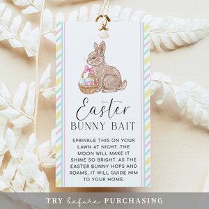 Printable Easter Bunny Bait Tag Template, Easter Basket Tag, Easter ...