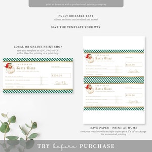 Santa Bank Christmas Cheque, Fake Bank Cheque Gift Voucher, Custom ...