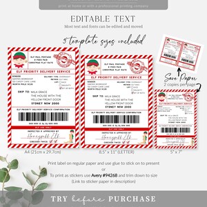 Printable Elf Arrival Box Shipping Label Sticker, North Pole Elf Mail ...