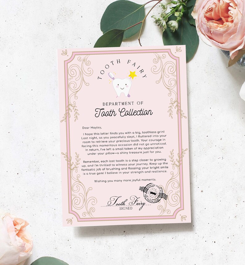 Printable Tooth Fairy Letter, Tooth Fairy Collection Letter, Editable ...