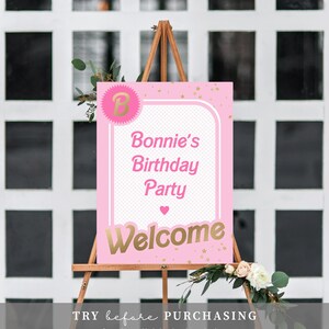 Printable Welcome Sign Printable Editable Pink Gold | Etsy Australia