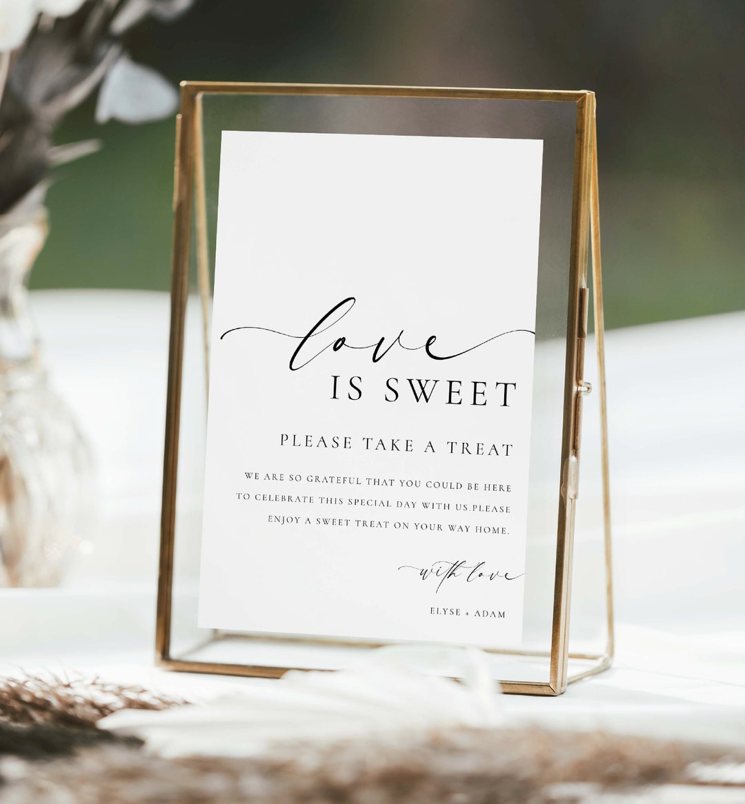 Printable Love is Sweet Favors Sign, Minimalist Wedding Favors Table ...