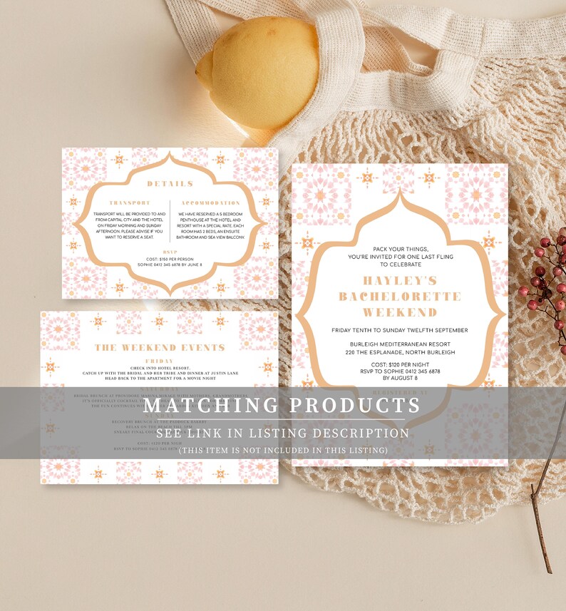 Editable Menu Template Moroccan Tile Desert Dinner Menu | Etsy