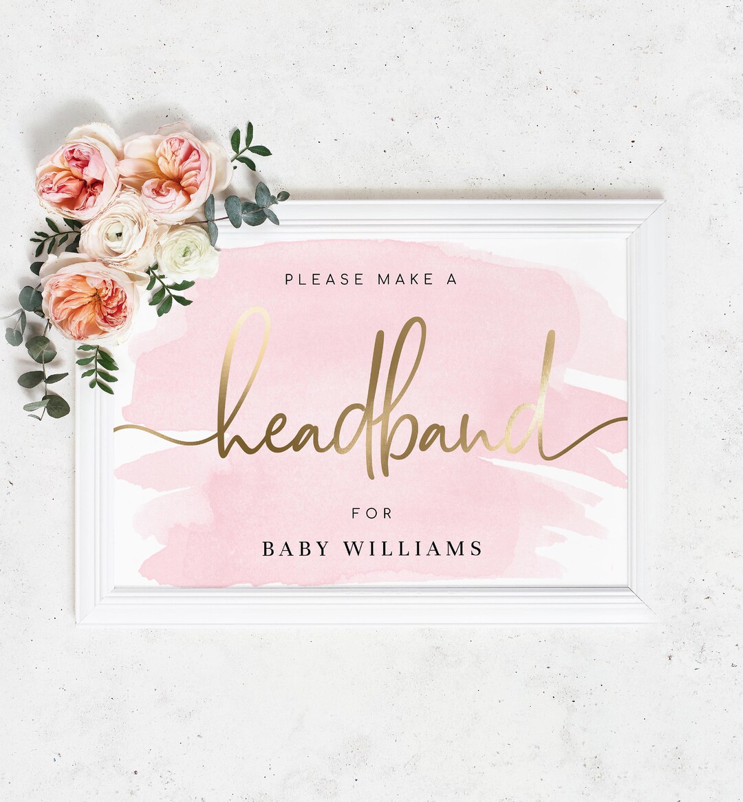 Editable Headband Station Sign - Pink Watercolour - Make A Headband ...