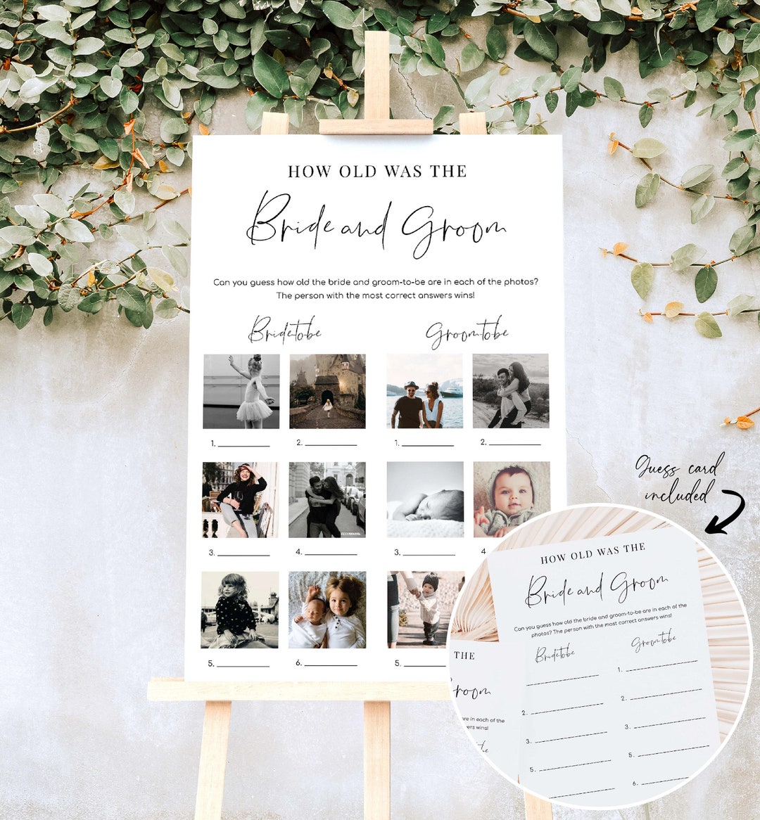 How Old Was the Bride and Groom Photo Game Printable Poster, Minimalist ...