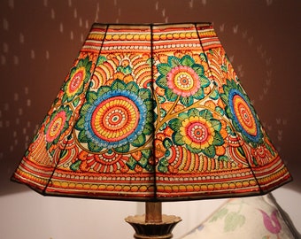 Large Floor Lamp Shade in Vintage Style Plain Hand Painted - Etsy