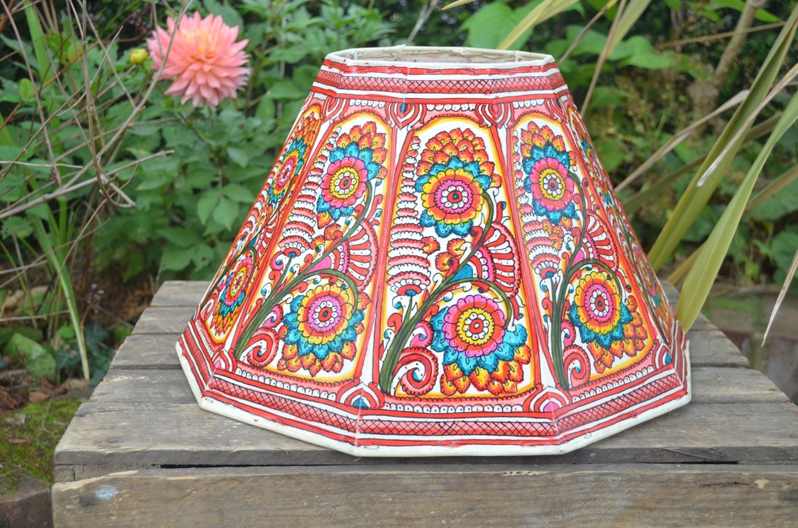 Large Floor Lamp Shade in Multi Colour Floral Pattern - Etsy