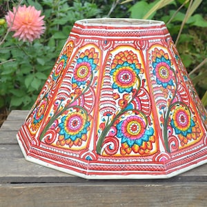 Large Floor Lamp Shade in Multi Colour Floral Pattern | Handmade ...