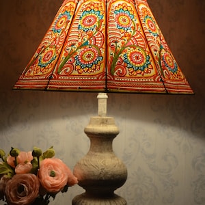 Large Floor Lamp Shade in Multi Colour Floral Pattern | Handmade ...