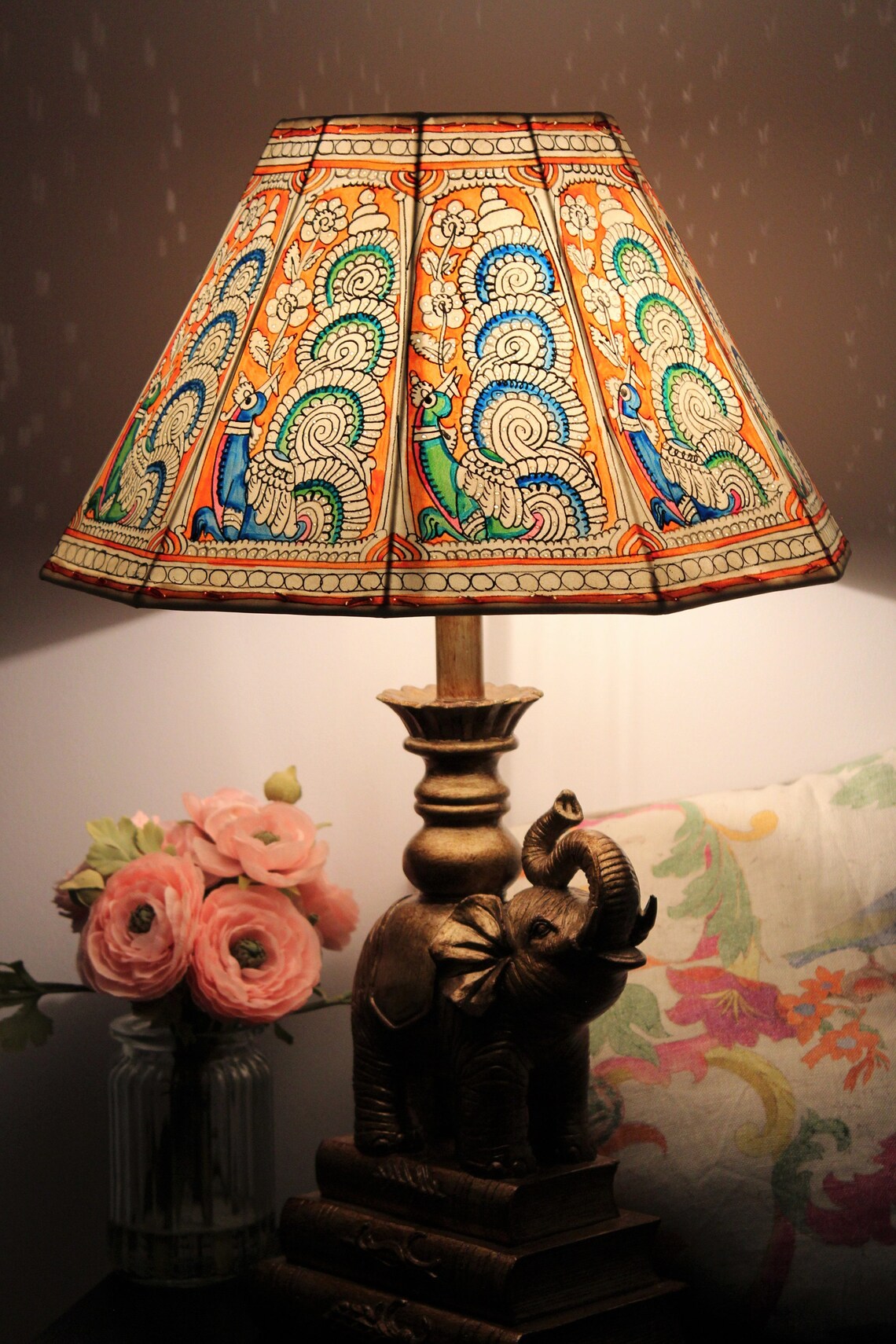 Snail Pattern Multicolor Peacock handmade Large Lampshade | Etsy UK