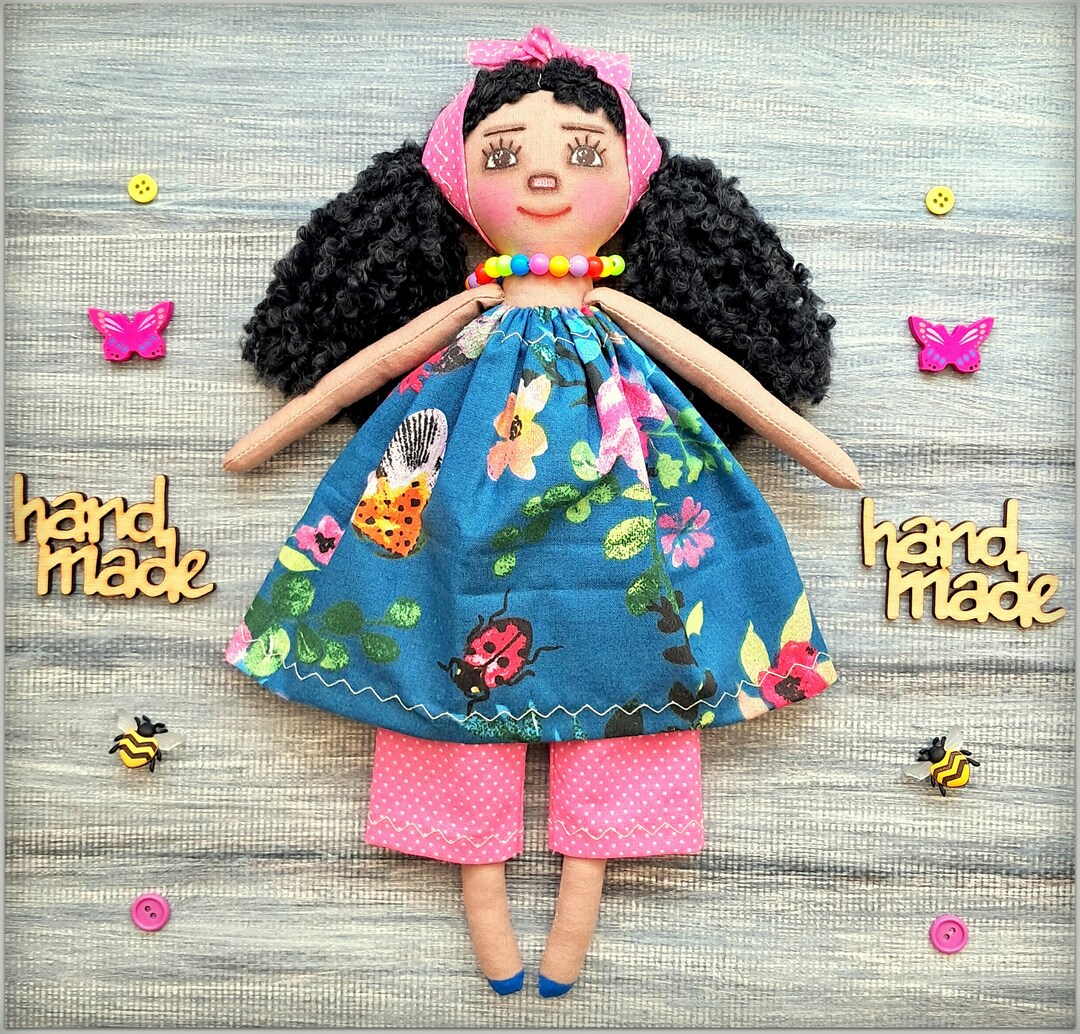 Dark Skinned Fabric Doll,brown Skinned Doll, POC Doll, Gift for Girl ...