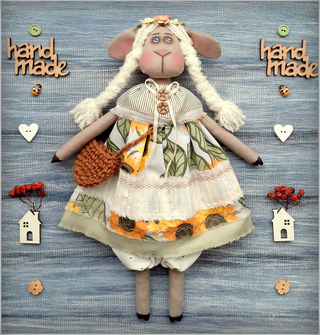 Fabric Sheep Doll, Lamb Stuffed Soft Toy,rag Doll ,cloth Doll ,handmade ...