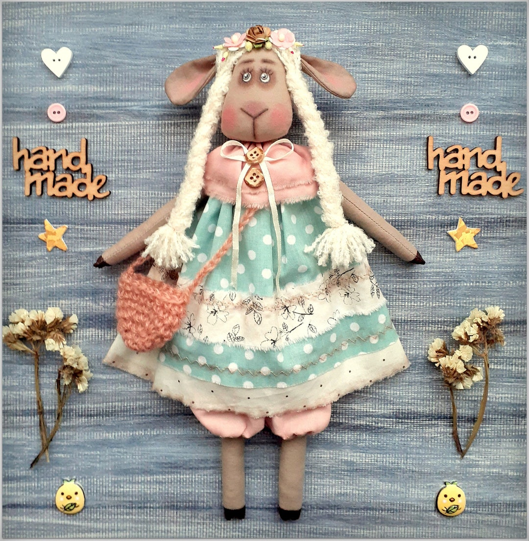 Fabric Sheep Doll, Lamb Stuffed Soft Toy,rag Doll ,cloth Doll ,handmade ...