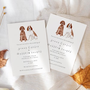 Personalised Dog Wedding Invitations Pet Portrait Invites Watercolour ...