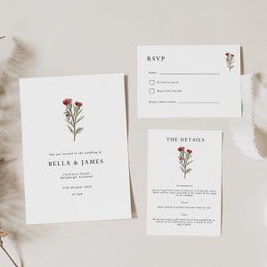 Wedding Invitation Template - Scottish Thistle Invite - Thistle Wedding ...