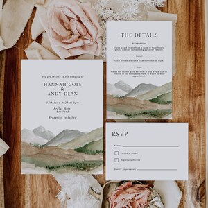 Wedding Invitation Template - Scottish Highlands Invite - Scotland ...