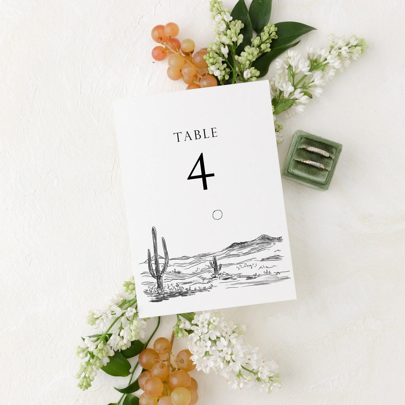 Desert Table Number Template - Table Numbers for Desert Wedding ...