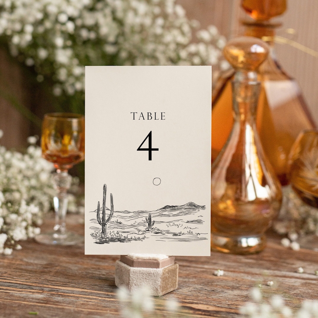 Desert Table Number Template - Table Numbers for Desert Wedding ...