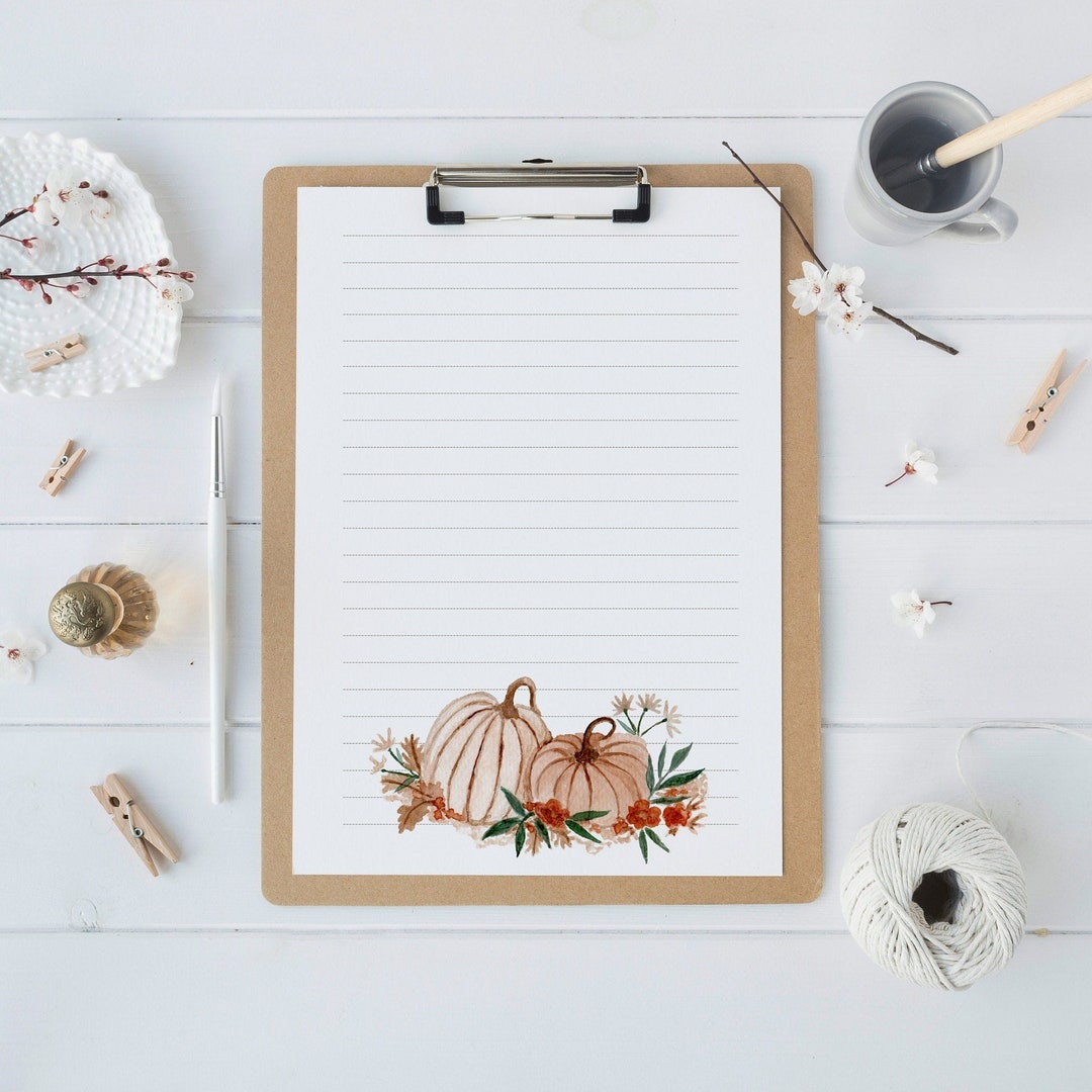 Printable Letter Writing Paper | Printable Pumpkin Writing Paper ...