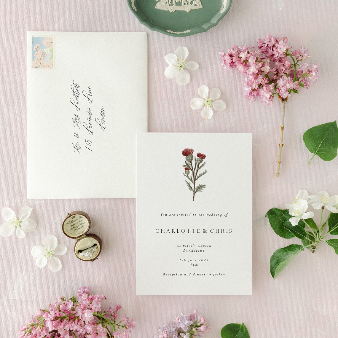 Wedding Invitation Template - Scottish Thistle Invite - Thistle Wedding ...
