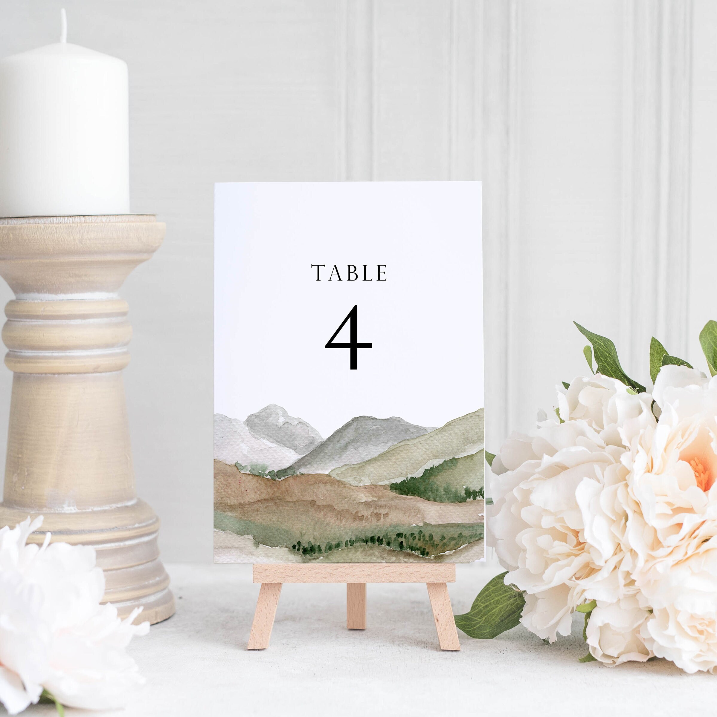 Scottish Highlands Table Number Template - Table Numbers for Wedding ...